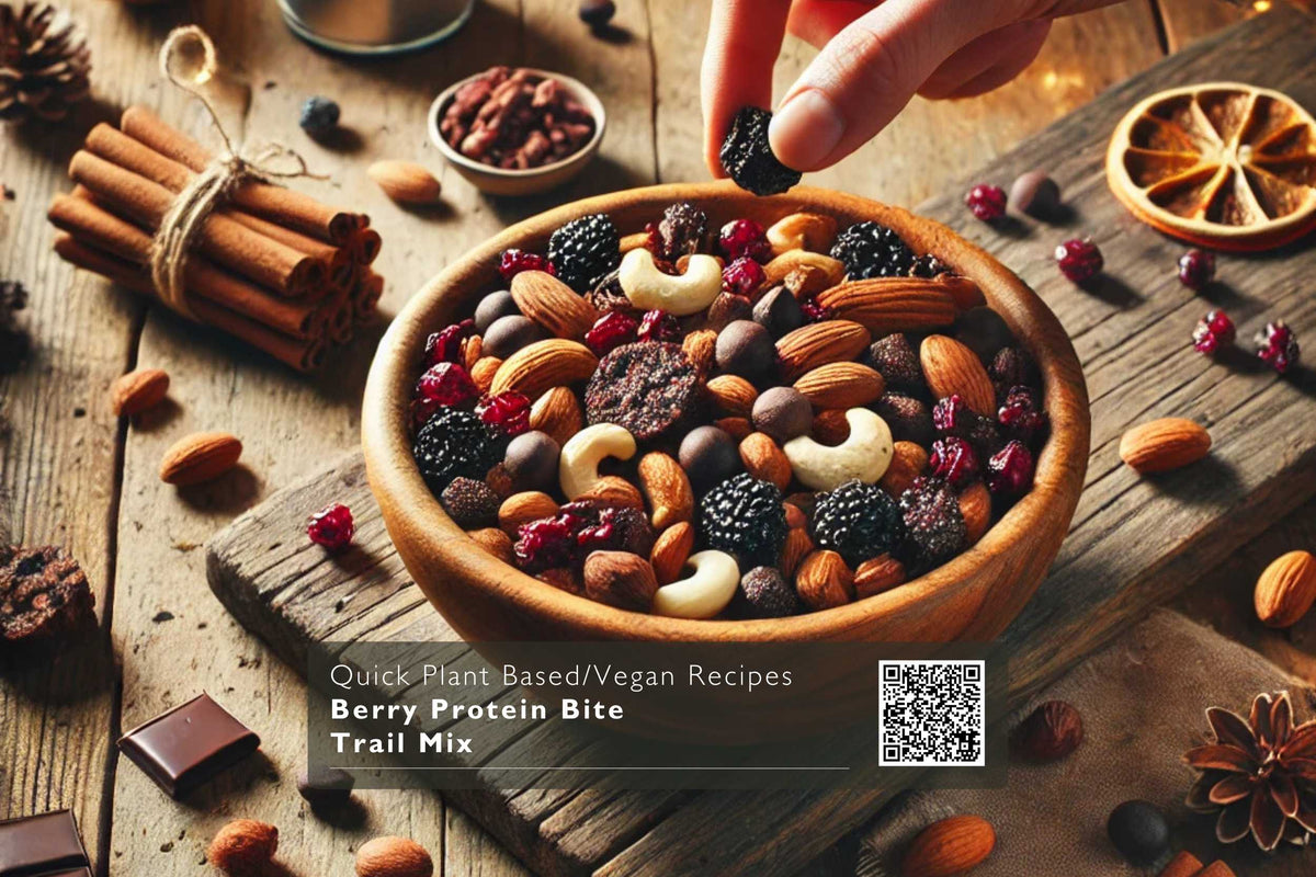 Quick Vegan Recipes - Berry Protein Bite Trail Mix – butnotmeat.com