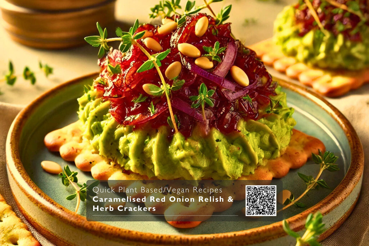 Quick Vegan Recipes - Caramelised Red Onion Relish & Herb Crackers ...